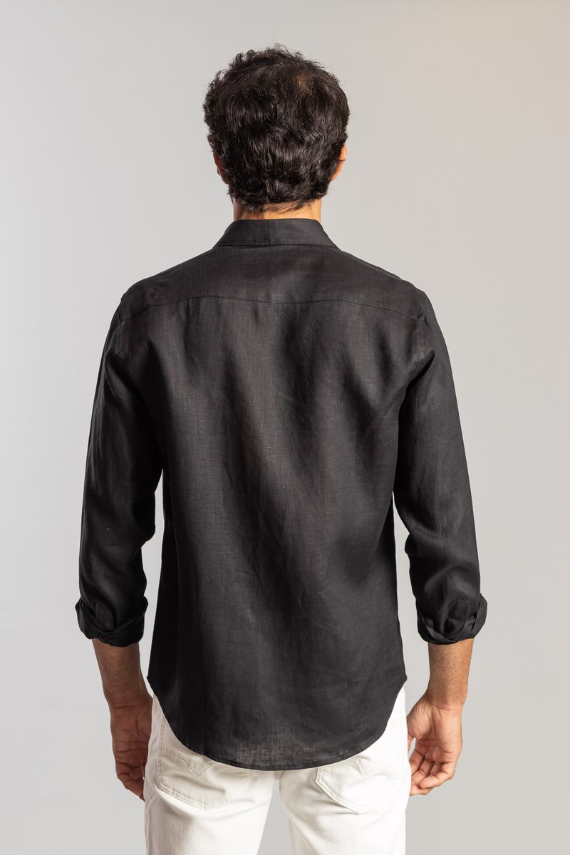 Camisa Linho Puro - Preto - Sergio K.