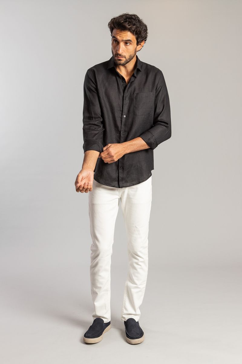 Camisa Linho Puro - Preto - Sergio K.