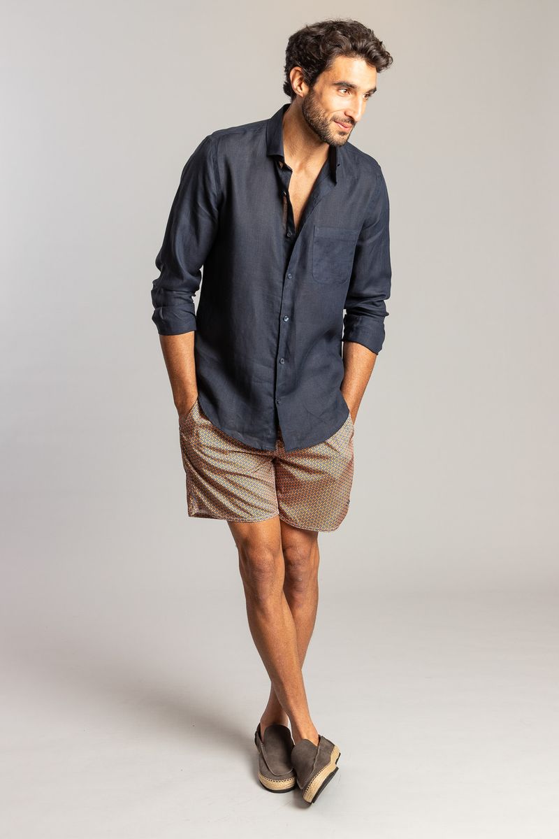 Camisa Linho Puro - Marinho - Sergio K.