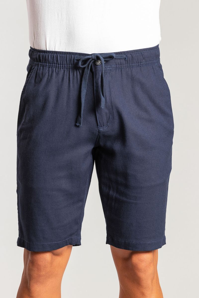 Bermuda Elastico Linho - Marinho - Sergio K.