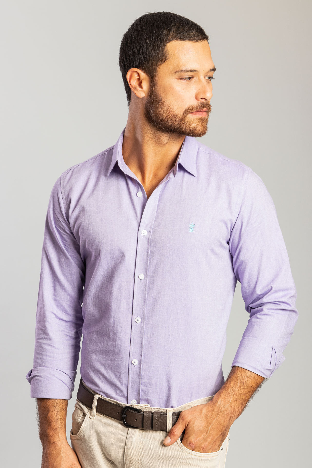 Camisa Oxford Comfort - Roxo - Sergio K.